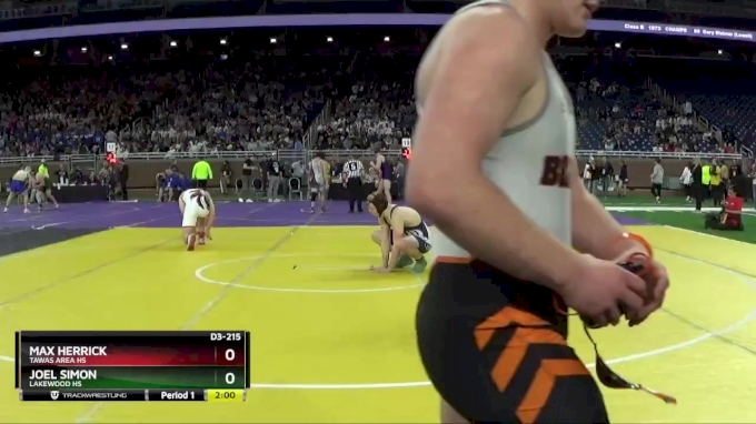 D3-215 lbs Champ. Round 1 - Joel Simon, Lakewood HS vs Max Herrick ...