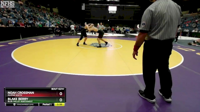 6A-190 lbs Cons. Round 1 - Blake Berry, Blue Valley Northwest vs Noah ...