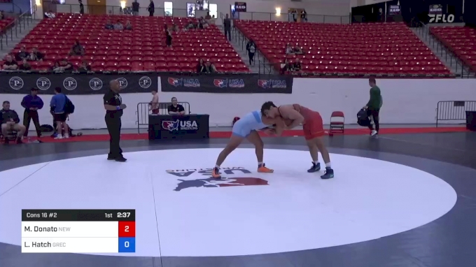 77 kg Cons 16 #2 - Michael Donato, New York vs Logan Hatch, Greco-Roman ...