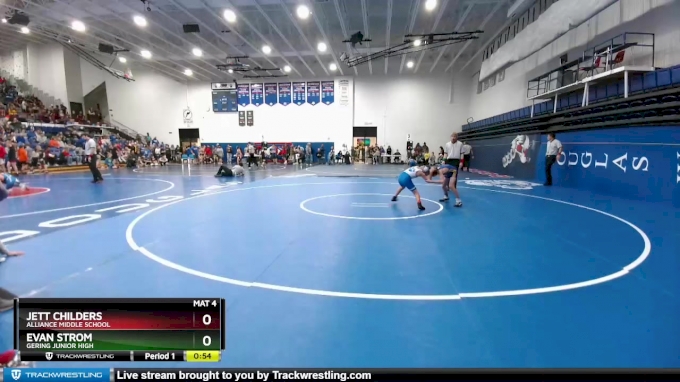 85 lbs Quarterfinal - Evan Strom, Gering Junior High vs Jett Childers ...