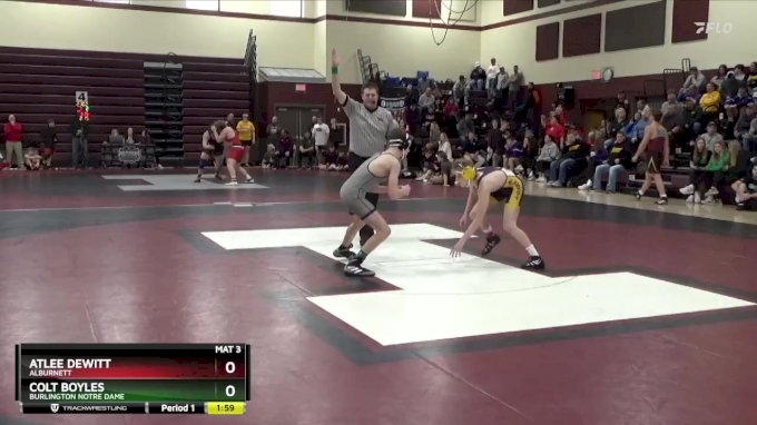 106 lbs Semifinal - Colt Boyles, Burlington Notre Dame vs Atlee Dewitt ...