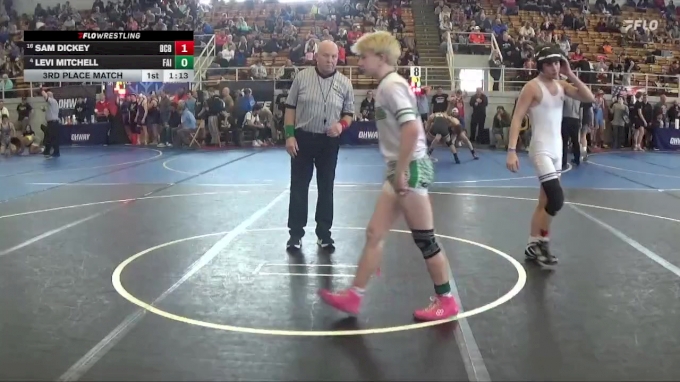 115 lbs 3rd Place Match - Levi Mitchell, Fairland vs Sam Dickey, Bloom ...