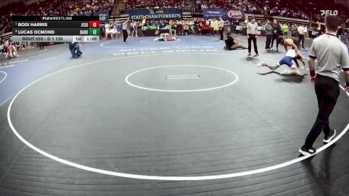 D 1 126 lbs Quarterfinal - Bodi Harris, Jesuit vs Lucas Ocmond, Baton Rouge