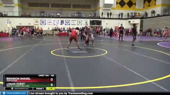 182 lbs Cons. Round 1 - Brandon Rangel, Unattached vs Logan Hurst ...