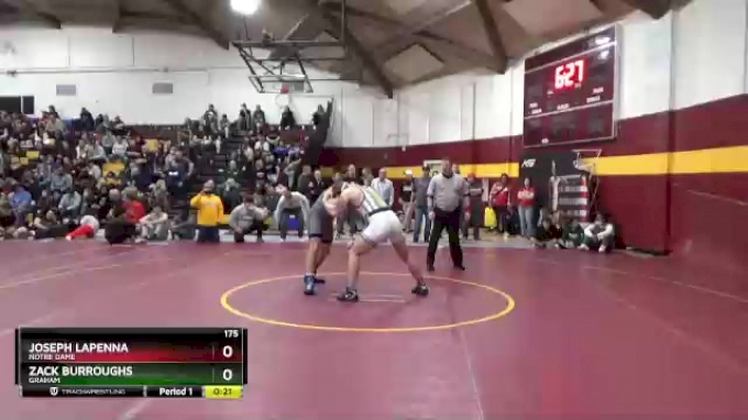 175 lbs Cons. Round 4 - Zack Burroughs, Graham vs Joseph Lapenna, Notre ...