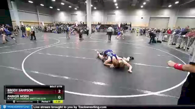 182 lbs Champ. Round 2 - Brody Sampson, Iowa vs Parker Noem, Black ...
