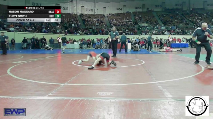 72 lbs Consi Of 8 #1 - Mason Maggard, Owasso Junior High vs Rhett Smith ...