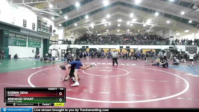 110 lbs Cons. Round 5 - Brennan Smart, Lewis & Clark vs Korbin Sena ...