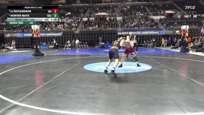 174 lbs Quarterfinal - LJ Richardson, Coe vs Hunter Mays, TCNJ