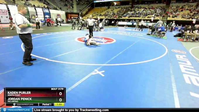 120 Class 3 lbs Quarterfinal - Kaden Purler, North Point vs Jordan ...
