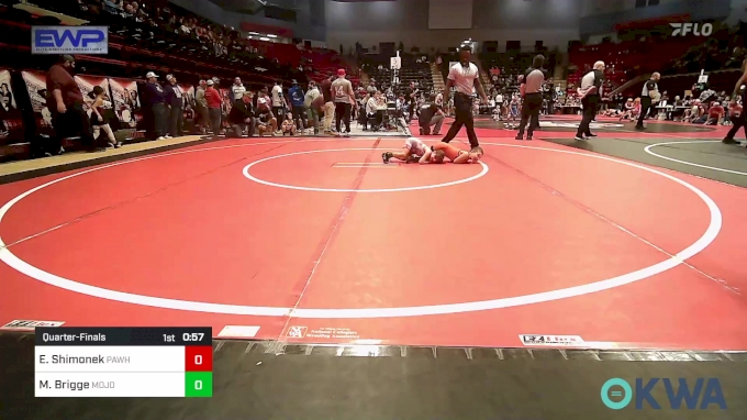 37-40 lbs Quarterfinal - Edith Shimonek, Pawhuska Elks Takedown vs ...