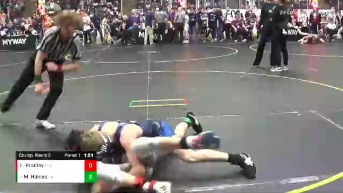 95 lbs Champ. Round 2 - Mason Haines, Dundee WC vs Levi Bradley ...