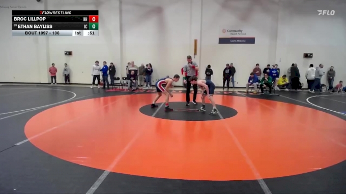 106 lbs Champ. Round 2 - Ethan Bayliss, Indianapolis Cathedral vs Broc ...