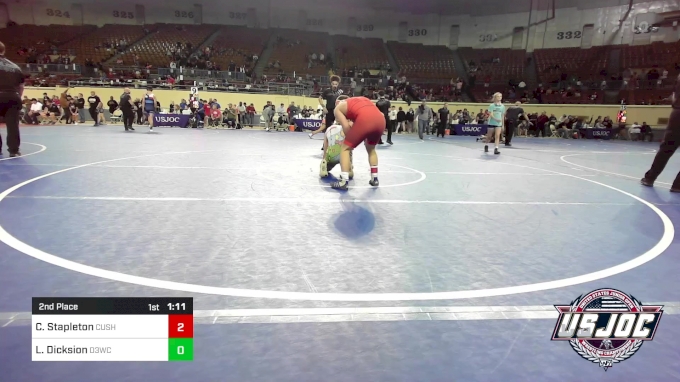 132 lbs 2nd Place - Cash Stapleton, Cushing Tigers vs Levi Dicksion, D3 ...