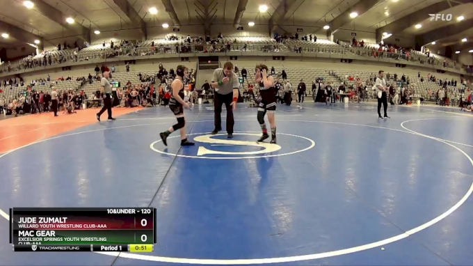 120 lbs Cons. Round 5 - Mac Gear, Excelsior Springs Youth Wrestling Club-AAA vs Jude Zumalt ...