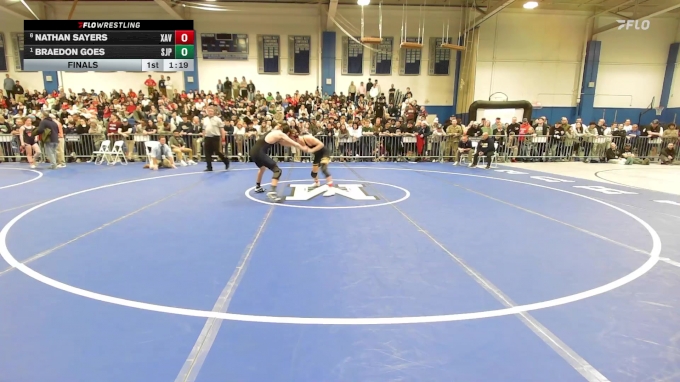 126 lbs Final - Nathan Sayers, Xaverian vs Braedon Goes, Saint John's Prep