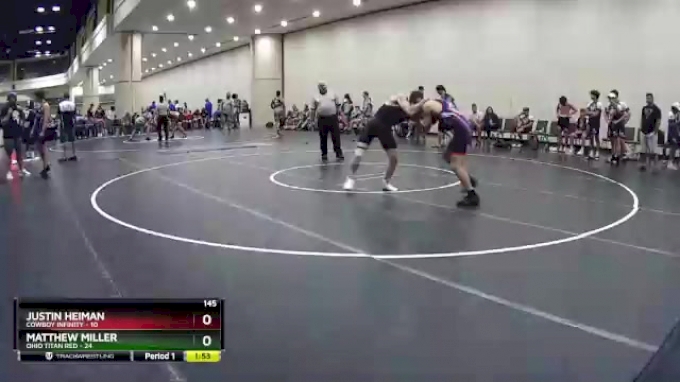 145 lbs Round 4 (10 Team) - Matthew Miller, Ohio Titan Red vs Justin ...