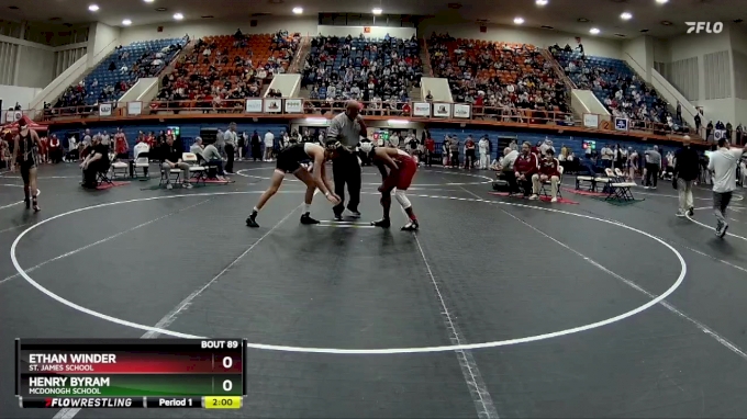 157 lbs Champ. Round 1 - Ethan Winder, St. James School vs Henry Byram ...