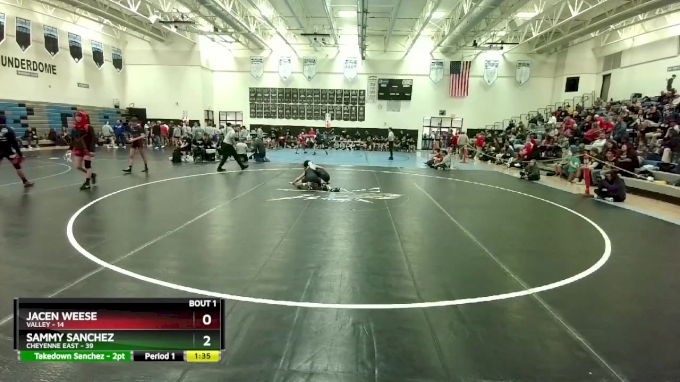 120 lbs Round 1 (3 Team) - Sammy Sanchez, Cheyenne East vs Jacen Weese ...
