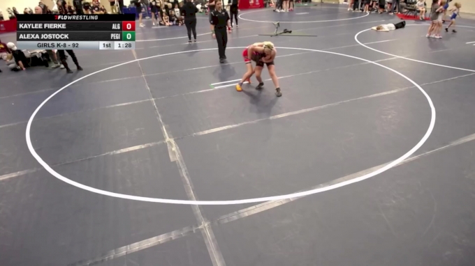 Girls K-8 - 100 Kaylee Fierke, Albert Lea-Girls vs Alexa Jostock, PEM-Girls