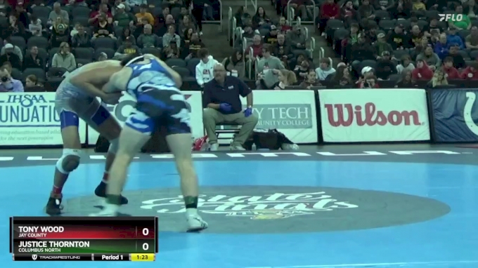 138 lbs Quarterfinal - Tony Wood, Jay County vs Justice Thornton ...