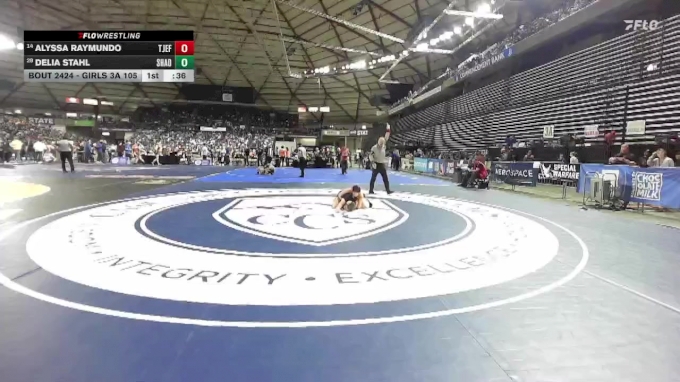 Girls 3A 105 lbs Cons. Round 2 - Alyssa Raymundo, Thomas Jefferson ...