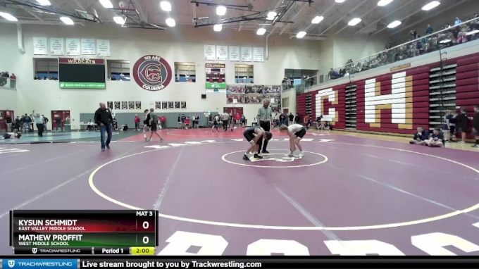 115 lbs Cons. Round 3 - Mathew Proffit, West Middle School vs Kysun ...