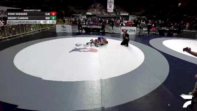 All Cadet Boys Freestyle Lower - 138 lbs Cons. Round 4 - Evan Vasquez ...