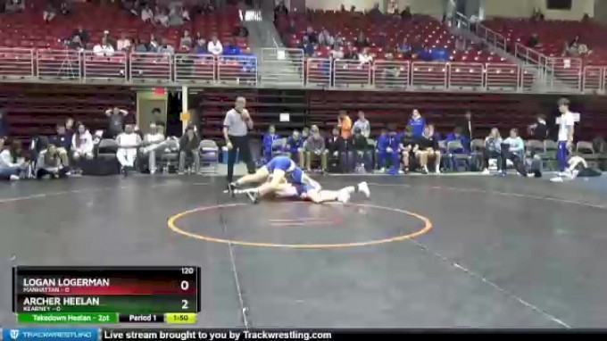 120 lbs Round 3 (8 Team) - Archer Heelan, Kearney vs Logan Logerman ...