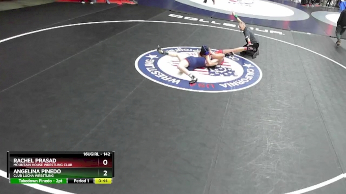 142 lbs Cons. Semi - Angelina Pinedo, Club Lucha Wrestling vs Rachel ...