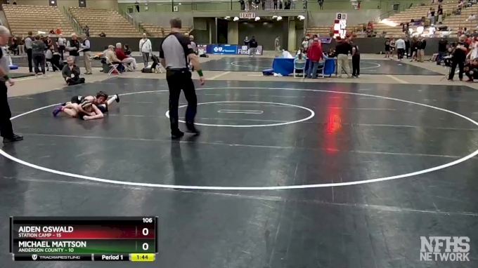 106 lbs Quarterfinals (8 Team) - Aiden Oswald, Station Camp vs Michael ...