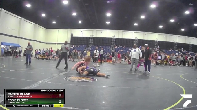 220 lbs Semifinal - Carter Bland, School Of Hard Knocks vs Eddie Flores ...