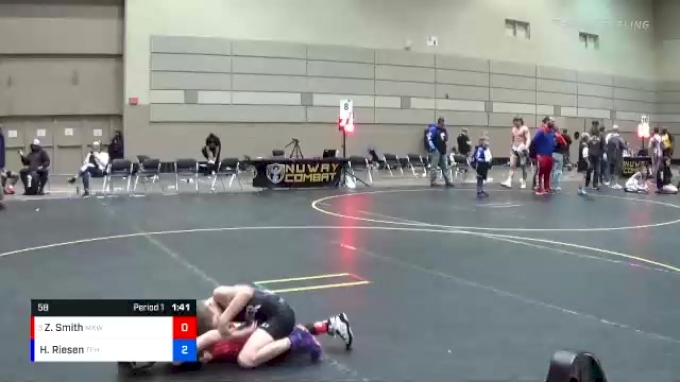 58 lbs Round 3 - Zander Smith, Midwest Xtreme Wrestling vs Henry Riesen ...