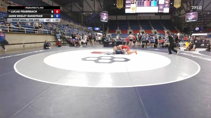 285 lbs 5th Place Match - Lucas Feuerbach, IA vs Jaden Wesley Rakestraw, GA