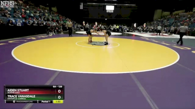 6A - 126 lbs Champ. Round 1 - Aiden Stuart, Olathe East vs Trace ...