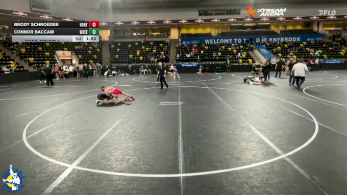 120 lbs Cons. Round 4 - Brody Schroeder, Hortonville vs Connor Baccam ...