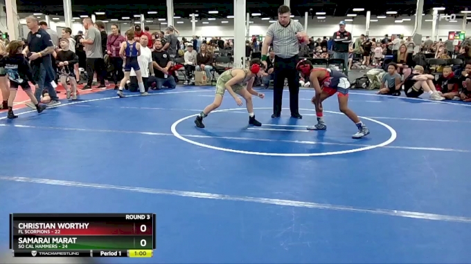 84 lbs Round 3 (10 Team) - Christian Worthy, FL Scorpions vs Samarai ...