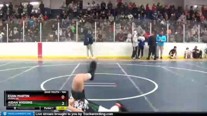 100 lbs Champ. Round 1 - Aidan Wiggins, Decatur WC vs Evan Martin, Huron WC