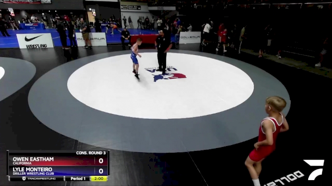 77 lbs Cons. Round 3 - Owen Eastham, California vs Lyle Monteiro ...
