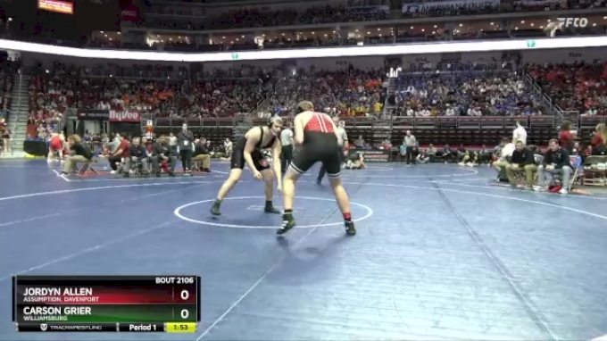 2A-285 lbs Champ. Round 1 - Carson Grier, Williamsburg vs Jordyn Allen ...