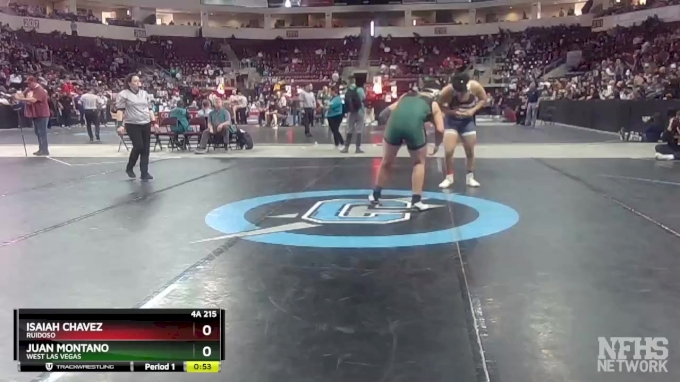 4A 215 lbs Semifinal - Isaiah Chavez, Ruidoso vs Juan Montano, West Las ...