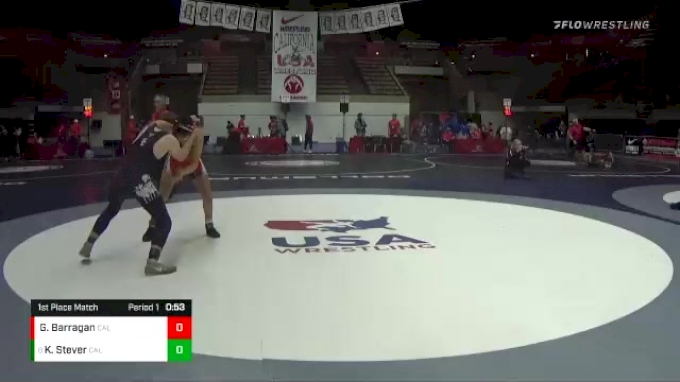 149 lbs 1st Place Match - Kelan Stever, California vs Gabriel Barragan ...