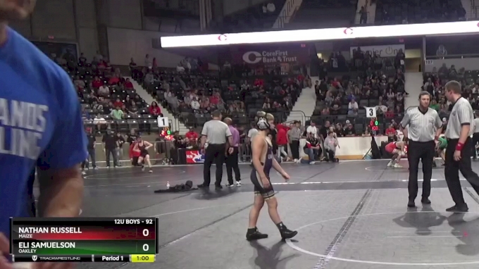 92 lbs 3rd Place Match - Nathan Russell, Maize vs Eli Samuelson, Oakley