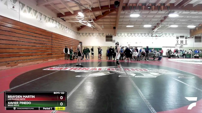 Boys 122 lbs Champ. Round 1 - Brayden Martin, Las Plumas Boys vs Xavier ...