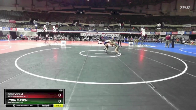 106 lbs Semis & Wb (16 Team) - Lydia Mason, Battlefield vs Ben Viola ...