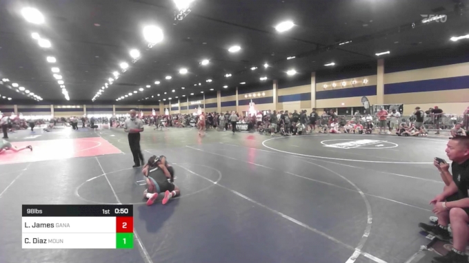 98 lbs Final - LeShaun James, Ganado WC vs Cole Diaz, Mountain View ...