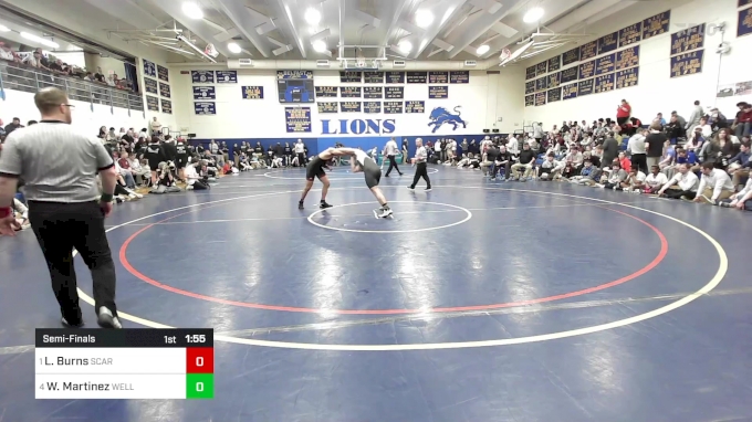 190 lbs Semifinal - Luke Burns, Scarborough vs William Martinez, Wells