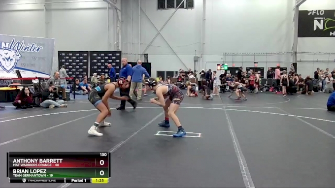 130 lbs Round 2 (4 Team) - Anthony Barrett, Mat Warriors Orange vs ...