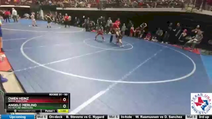 60 lbs Champ. Round 1 - Angelo Merlino, 512 Outlaw Wrestling vs Owen ...