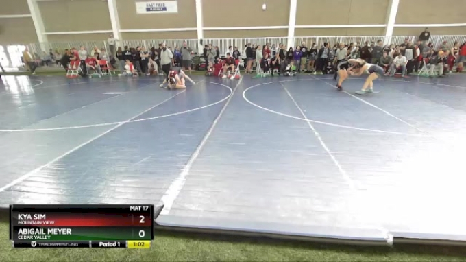 140 lbs Quarterfinal - Kya Sim, Mountain View vs Abigail Meyer, Cedar ...